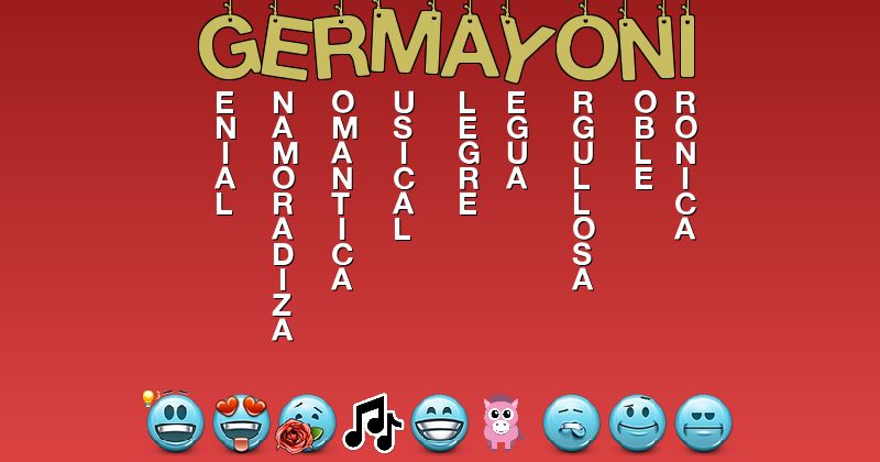 Emoticonos que describen a: germayoni - Emoticones para tu nombre