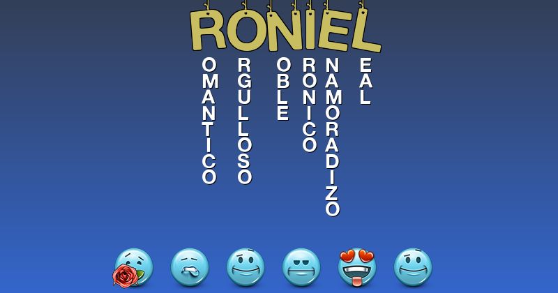 Emoticonos que describen a: roniel - Emoticones para tu nombre
