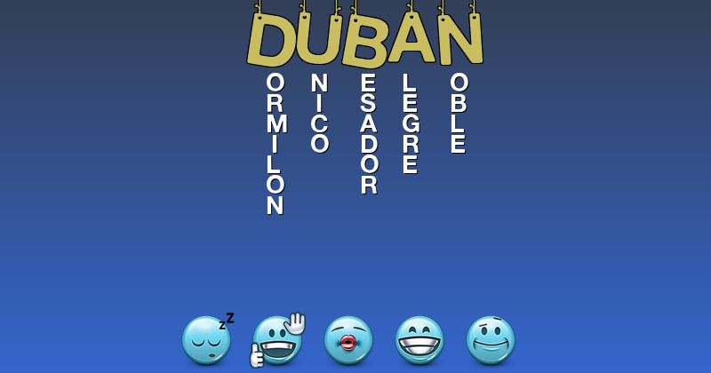 Emoticonos que describen a: duban - Emoticones para tu nombre