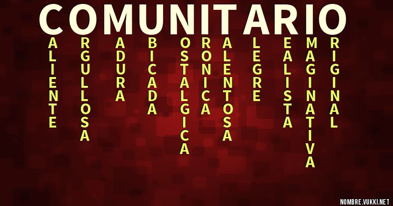 Qué significa comunitario