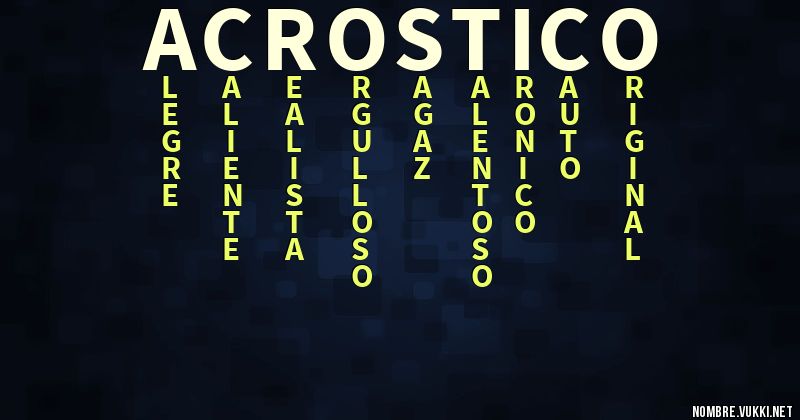 Qué significa acrostico