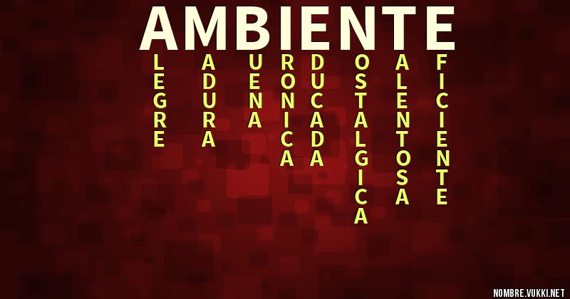Qué significa ambiente