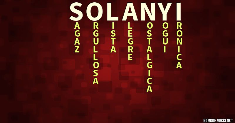 Qué significa solanyi