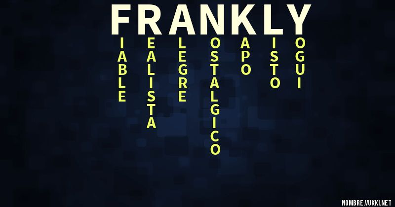 Qué significa frankly
