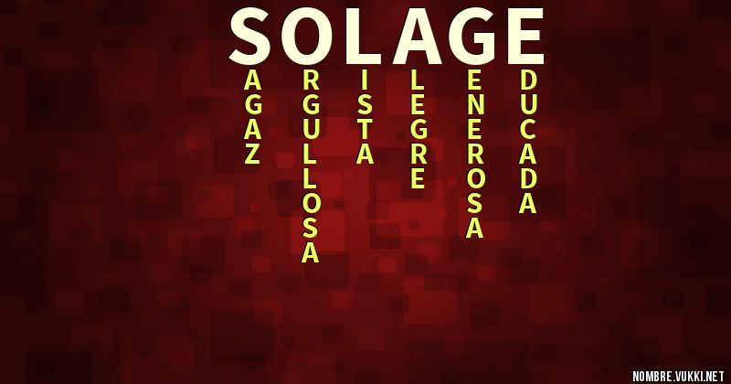 Qué significa solage