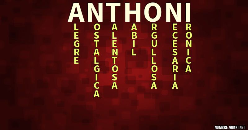 Qué significa anthoni