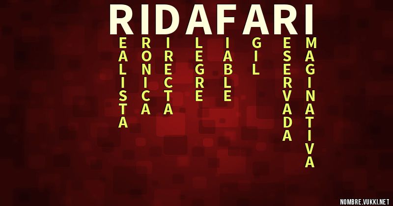 Qué significa ridafari