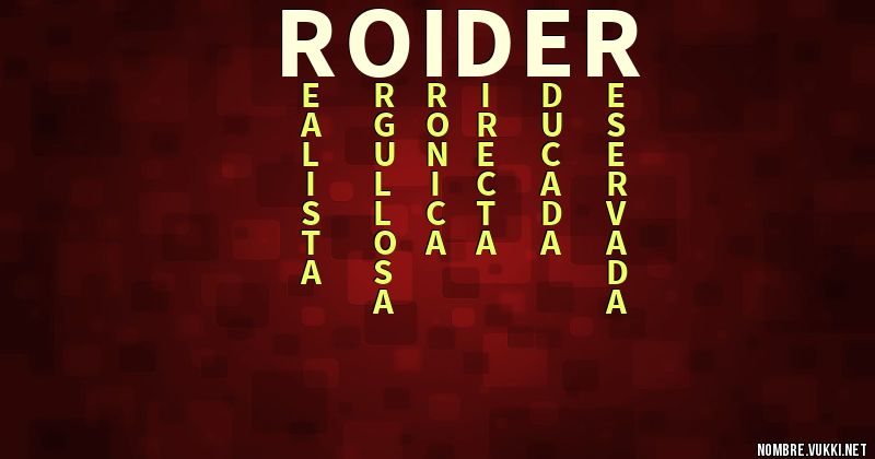 Qué significa roider