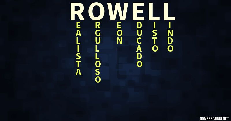 Qué significa rowell