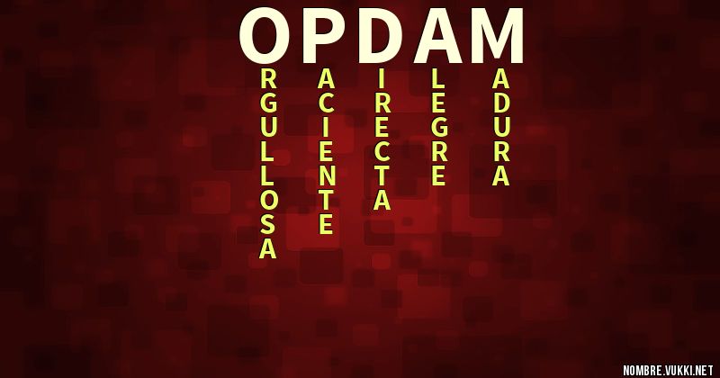 Qué significa opdam