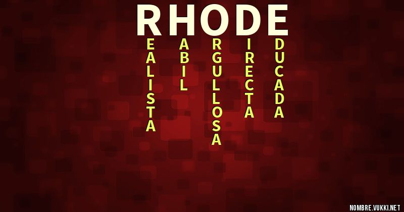 Qué significa rhode