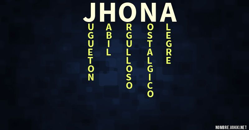 Qué significa jhona