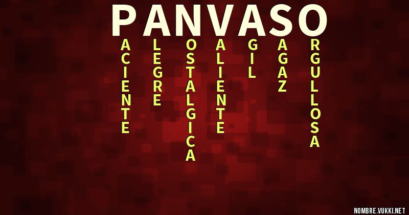 Qué significa panvaso
