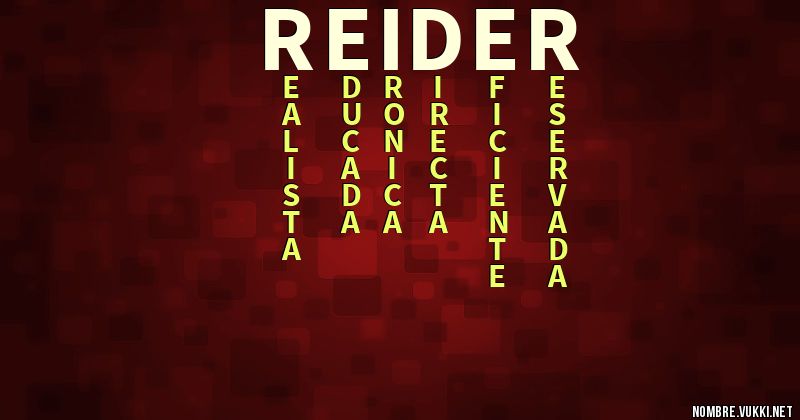 Qué significa reider