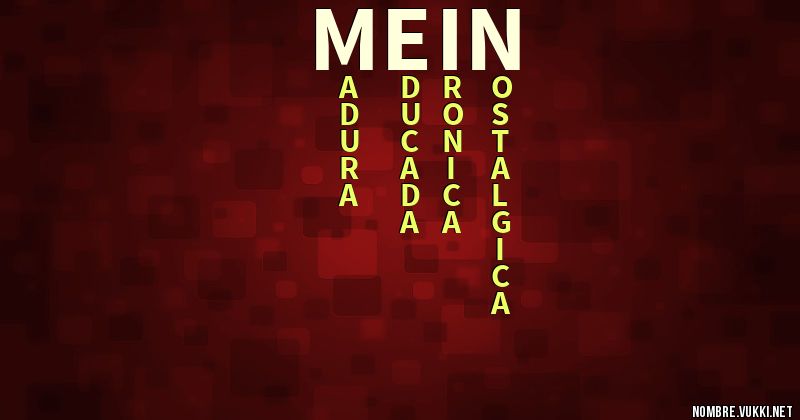Qué significa mein