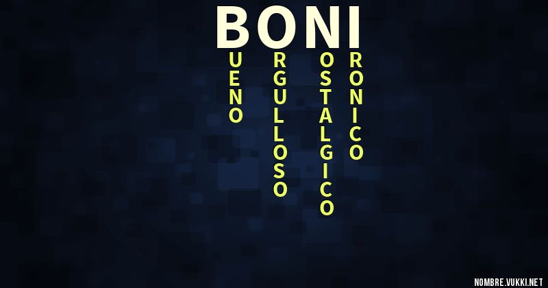 Qué significa boni