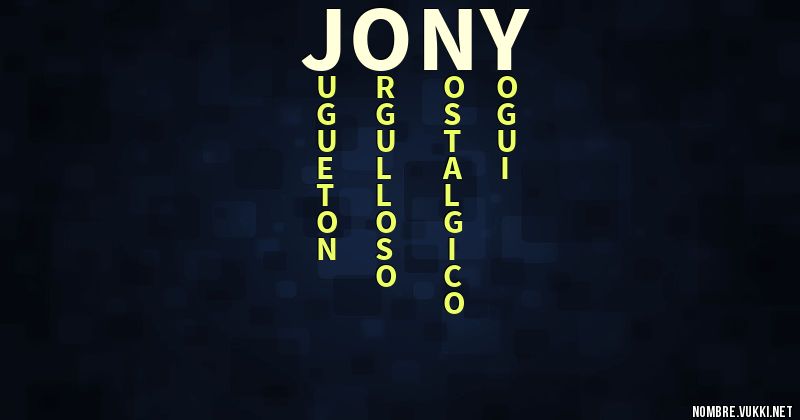 Qué significa jony