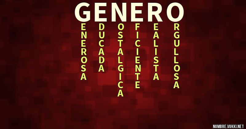 Qué significa genero