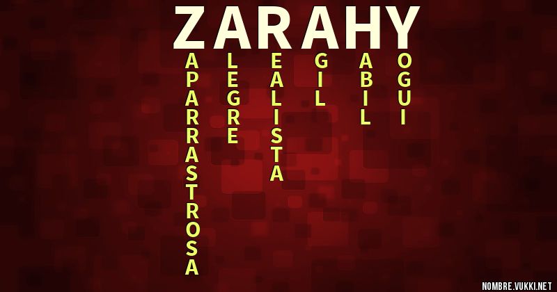 Qué significa zarahy
