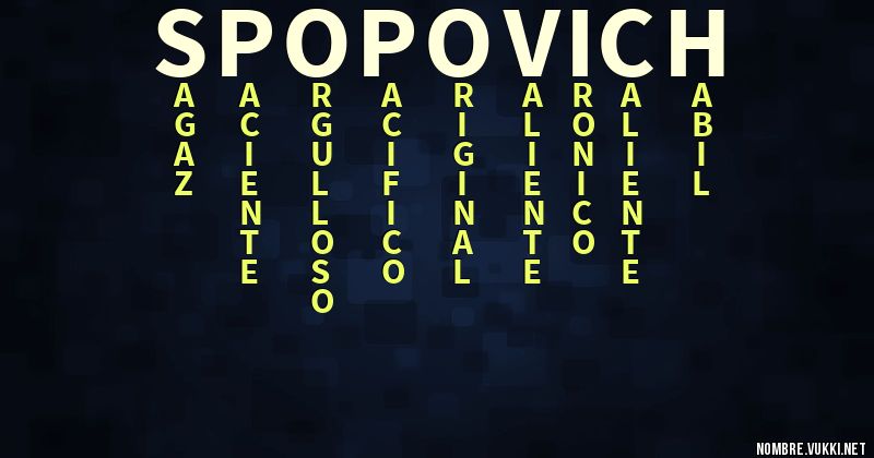 Qué significa spopovich