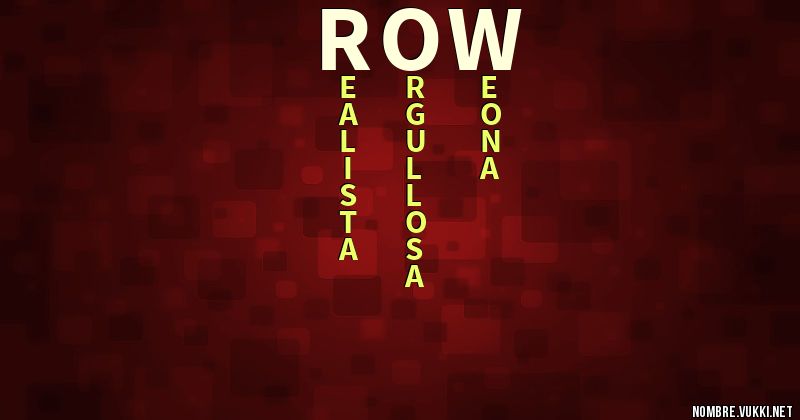 Qué significa row