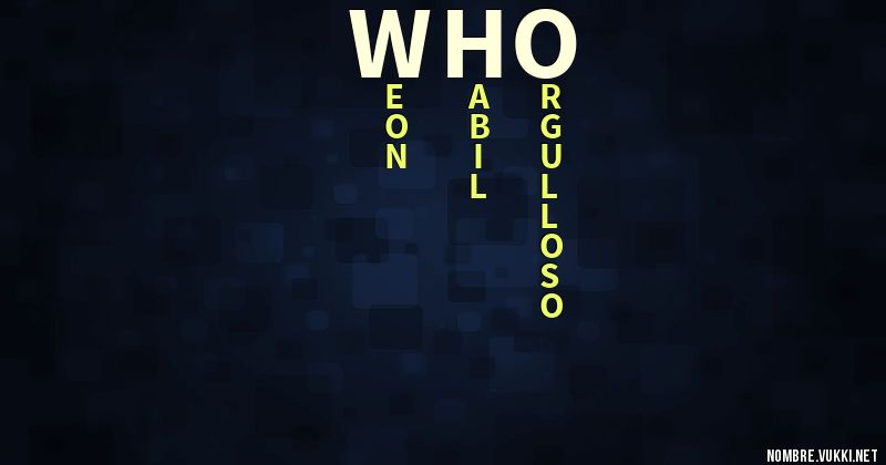 Qué significa who