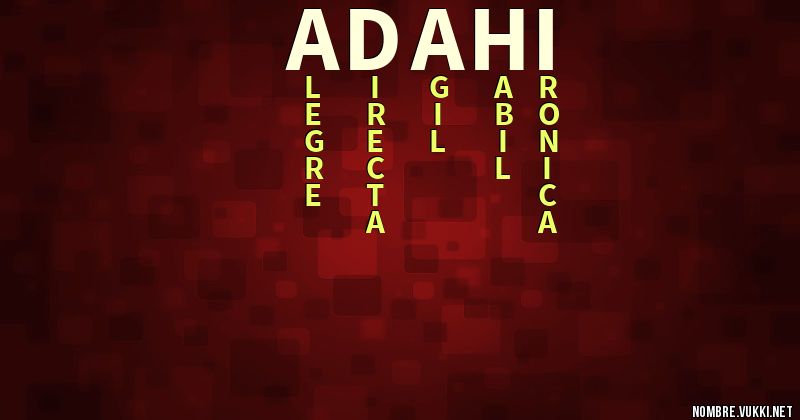 Qué significa adahi