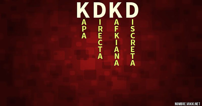 Qué significa kdkd